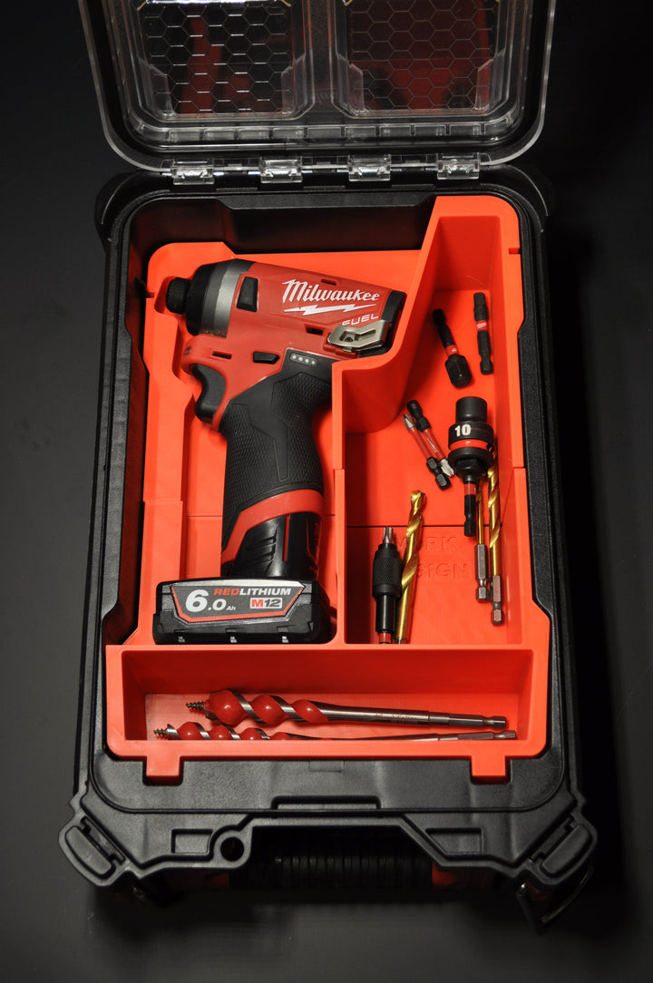 M12 Impact Drivers Half Deep Organizer – Packout Inserts by Vork Design